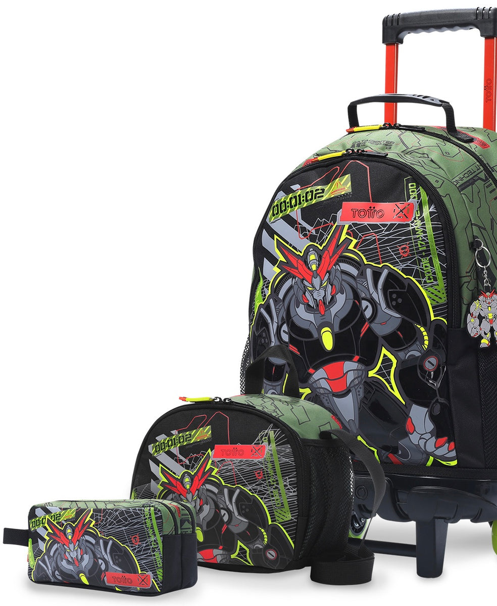 Kit Argón: Bulto de Ruedas, Lonchera y Cartuchera – Mi Bulto